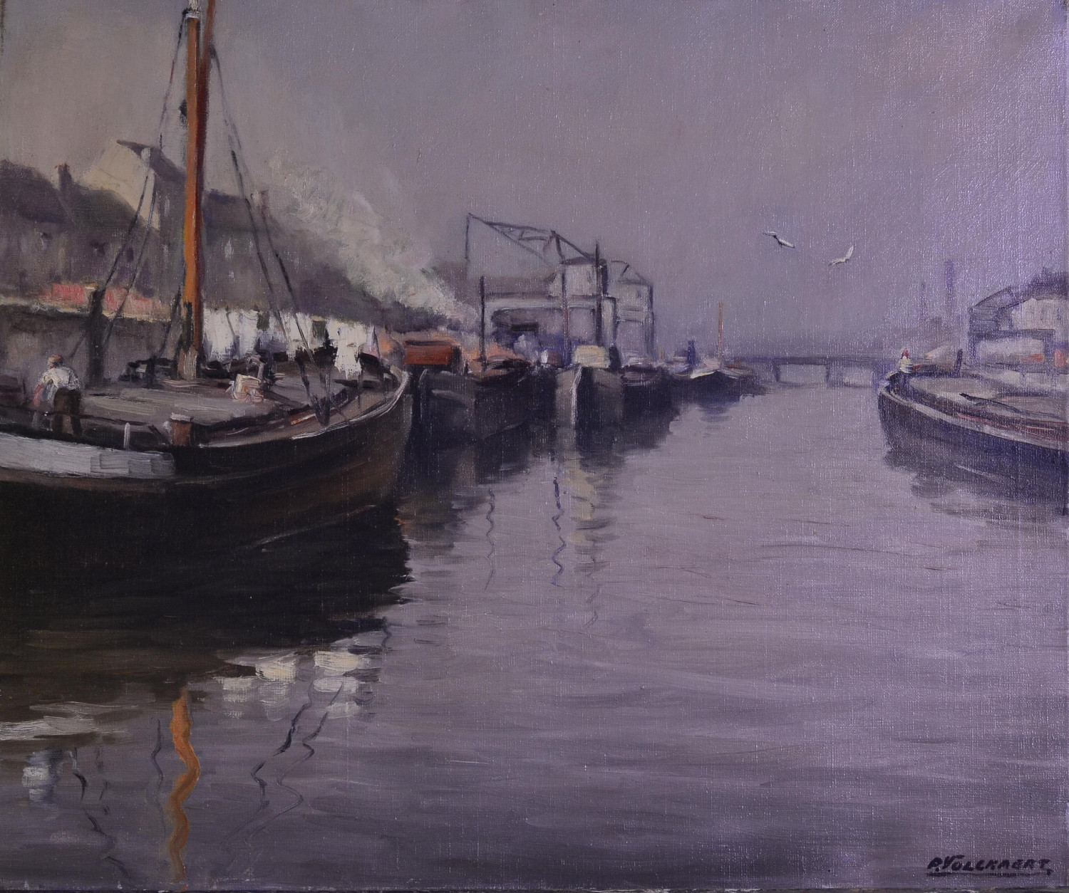 mhaata | Péniches sur le canal , Piet Volckaert